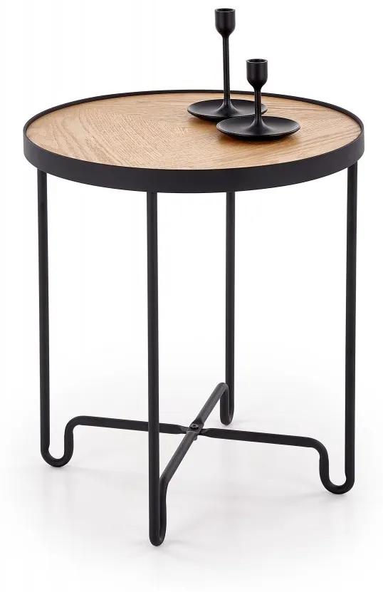 Odkládací stolek ELVA černá / přírodní Halmar
