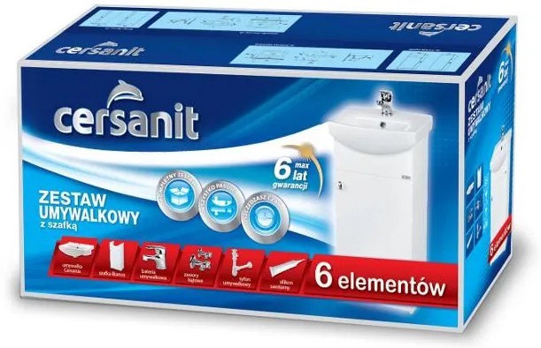 Cersanit Cersania BIANCO sada, umyvadlo a skříňka 60cm, bílá, S509-041-DSM