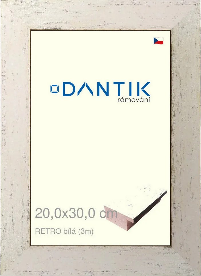 DANTIK rámeček 20x30 | RETRO bílá (Sklo Čiré)