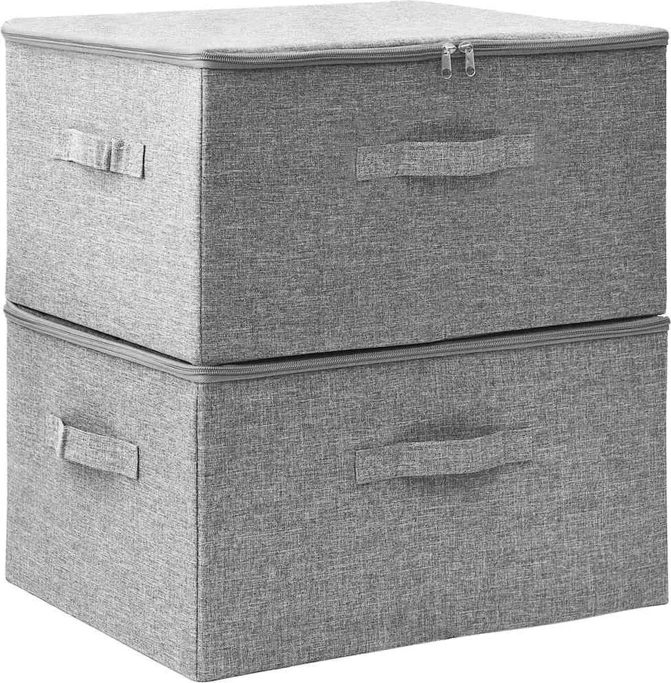 Úložné boxy 2 ks textil 43 x 34 x 23 cm šedé 332910