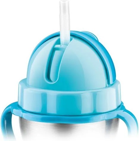 TESCOMA Dětská termoska s brčkem BAMBINI 300 ml, nerez, růžová