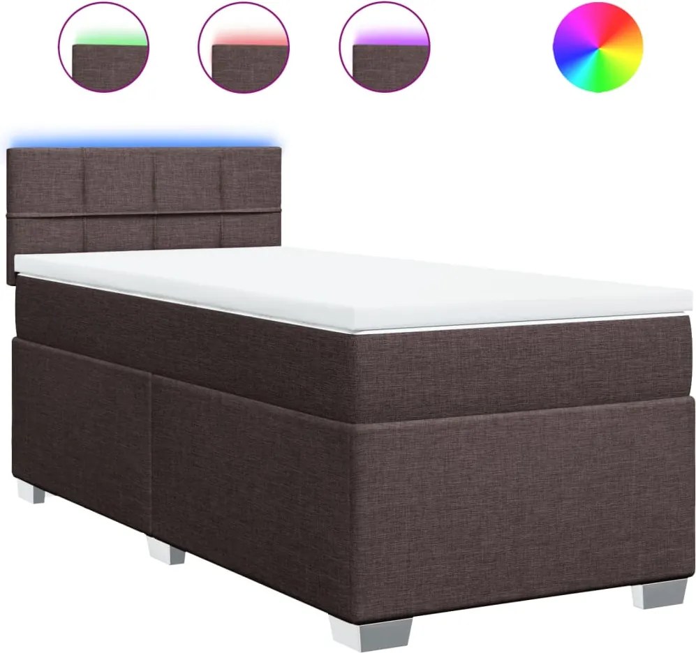 Box spring postel s matrací tmavě hnědá 80x200 cm textil 3288018