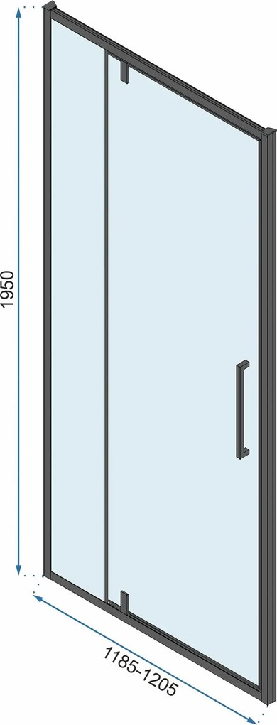 Rea Rapid Swing, rohový sprchový kout 120(dveře) x 80(stěna), 6mm čiré sklo, chromový profil, KPL-K5456