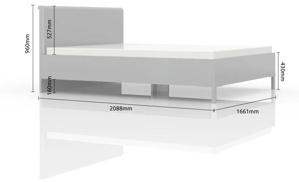 Postel ONYX - KR160-ON antracit lesk/ořech pacific lesk