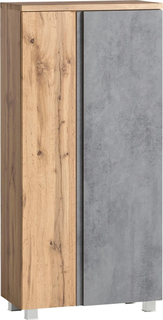 XXXLutz MIDI SKŘÍŇKA, dub wotan, barvy grafitu, 65/130/35 cm Held - Online Only koupelnové skříňky - 000307016845