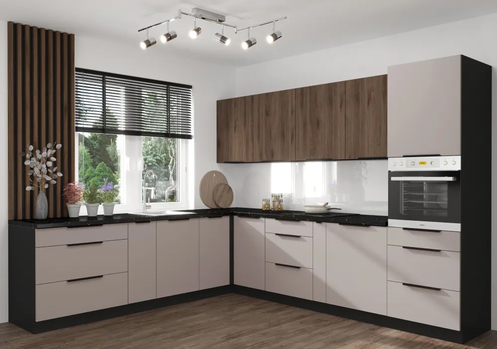 Vysoká skříňka, kašmír/černá, ARAKA 40 DK-210 2F