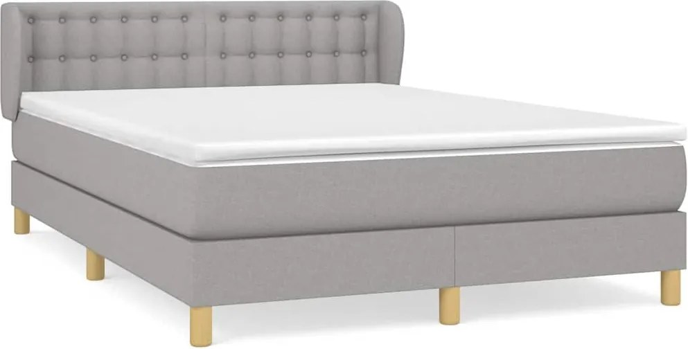 Box spring postel s matrací světle šedá 140 x 200 cm textil 3127125