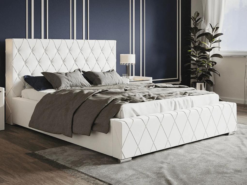 Velká luxusní postel 200x200 cm Emily Barva: Modrá - Amor 14