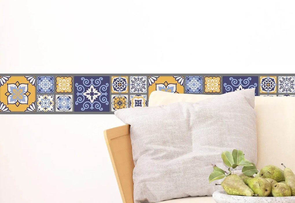 Samolepící bordura na zeď Živý Patchwork | 5 m x 13.8 cm | DWB8461