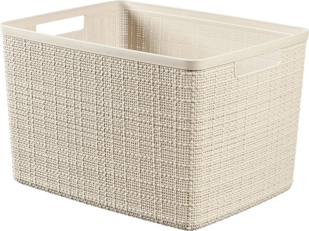 Curver Jute Úložný box L, 36 × 28 × 23 cm, 20 l, béžová