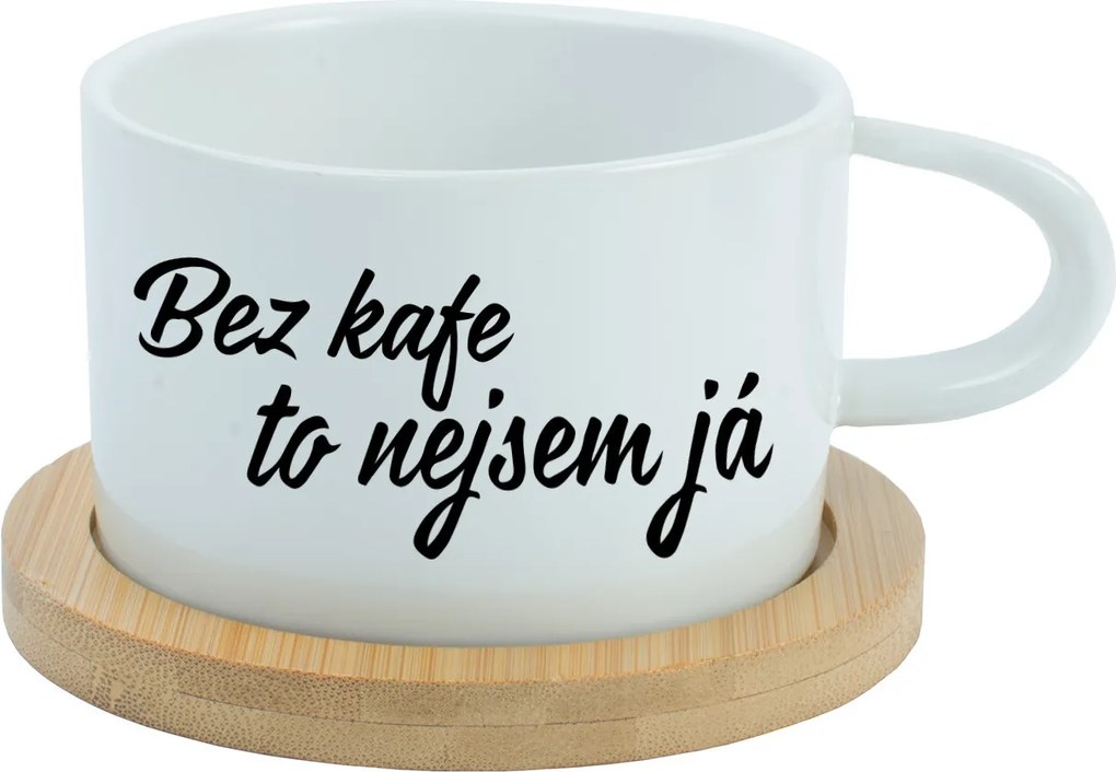 BEZ KAFE TO NEJSEM JÁ - bílý hrníček makronka 200 ml