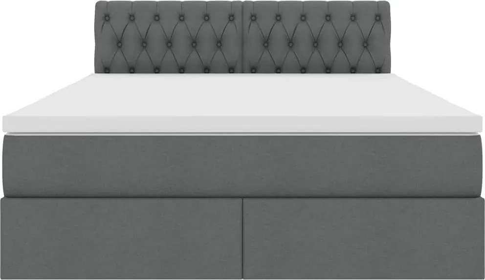 Postel s úložným prostorem a matrací Tmavě šedá 140 x 200 cm 3370576