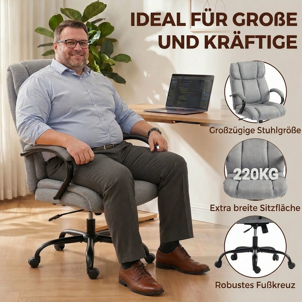 Kancelářská židle Vinsetto Kancelářská židle Herní židle Otočná židle Houpací funkce Silná čalouněná ergonomická židle Nosnost 220 kg