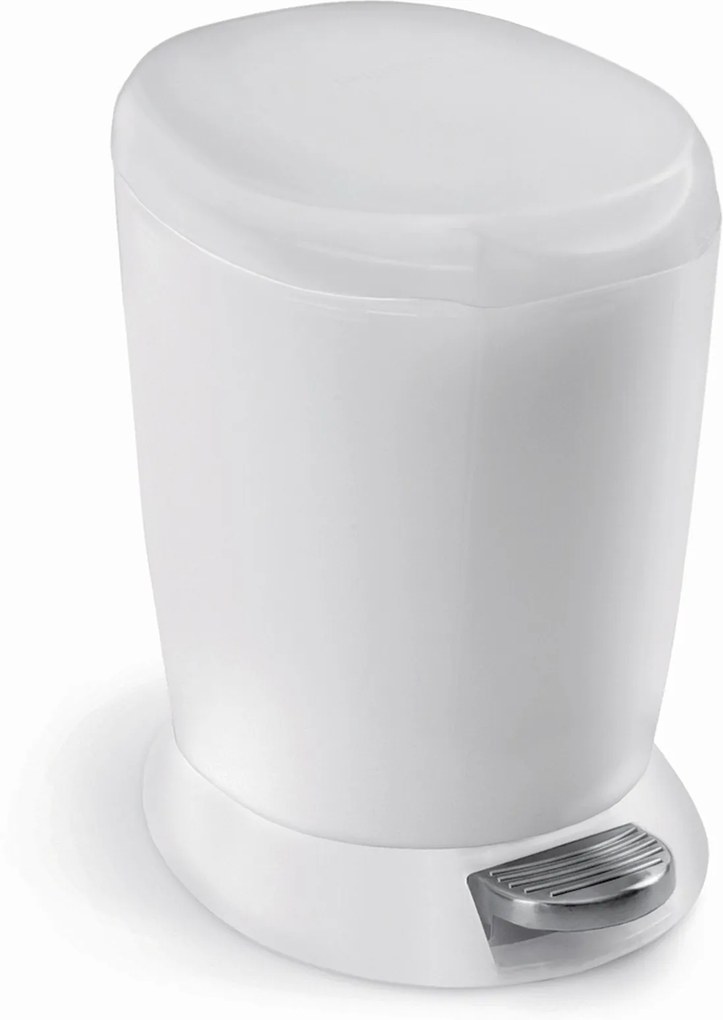 Pedálový odpadkový koš Simplehuman – 6 l, bílý plast