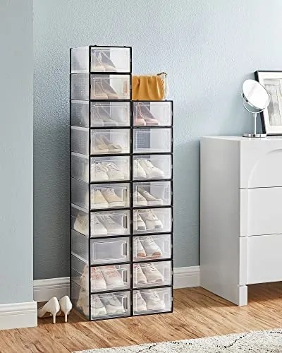 Organizér na boty MARI, 18boxů, černá/průsvitná SongmicsHome