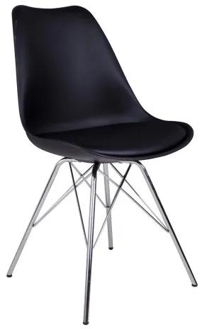 Jídelní židle Olso černá / chrom