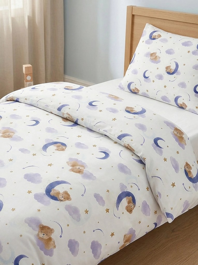 Sinsay - Bavlněná ložní souprava s motivem medvídků - indigo