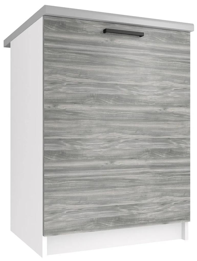 Kuchyňská skříňka Belini spodní 60 cm šedý antracit Glamour Wood s pracovní deskou  TOR SD60/0/WT/GW/0/B1/