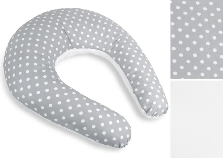 Bellatex Povlak na kojicí polštář na zip Šedá,Bílá 180 cm, po obvodu