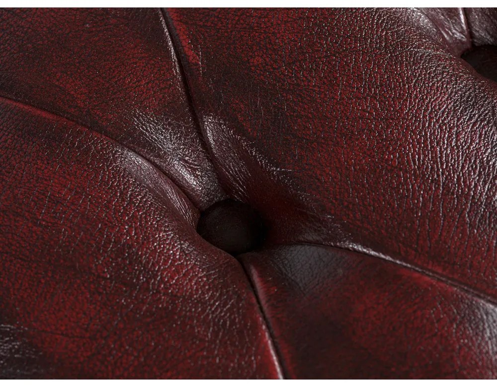 Massive home | Luxusní podnožka Chesterfield I červená z pravé kůže MH850CHES