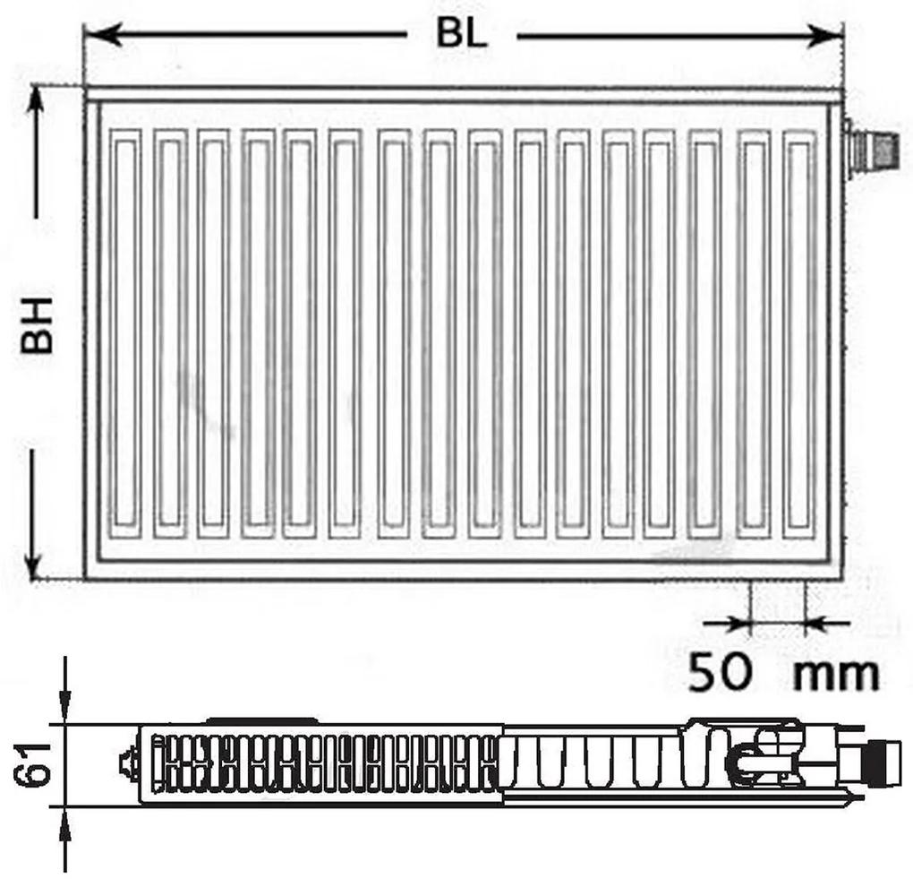 Kermi Therm X2 Profil-V deskový radiátor 11 600 / 800 FTV110600801R1K