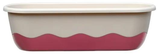 Plastia Samozavlažovací truhlík Mareta 60 cm, bílá + vínová