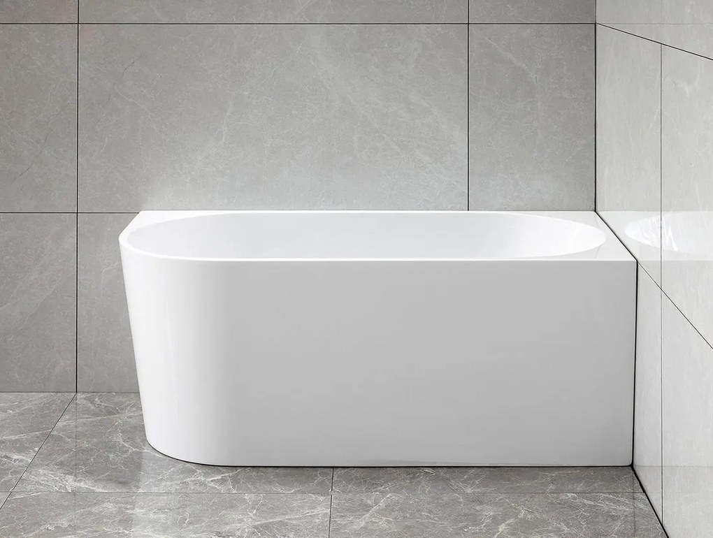 Aqualine Aqualine, TIBERA R rohová stojící vana 140x70cm, bílá, E1055