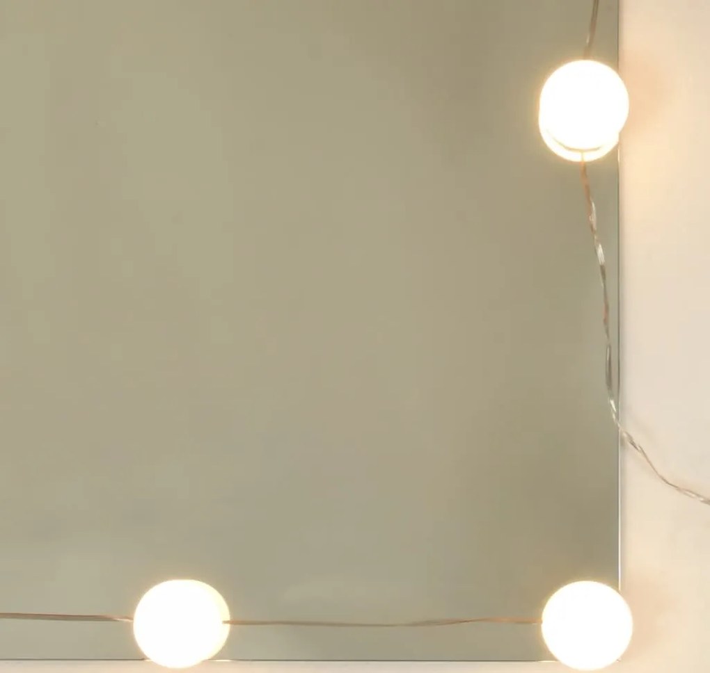 vidaXL LED toaletní stolek se skříňkou lesklý bílý kompozitní dřevo [3082023]