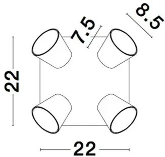 Designové bodové svítidlo Gropius 22 bílé