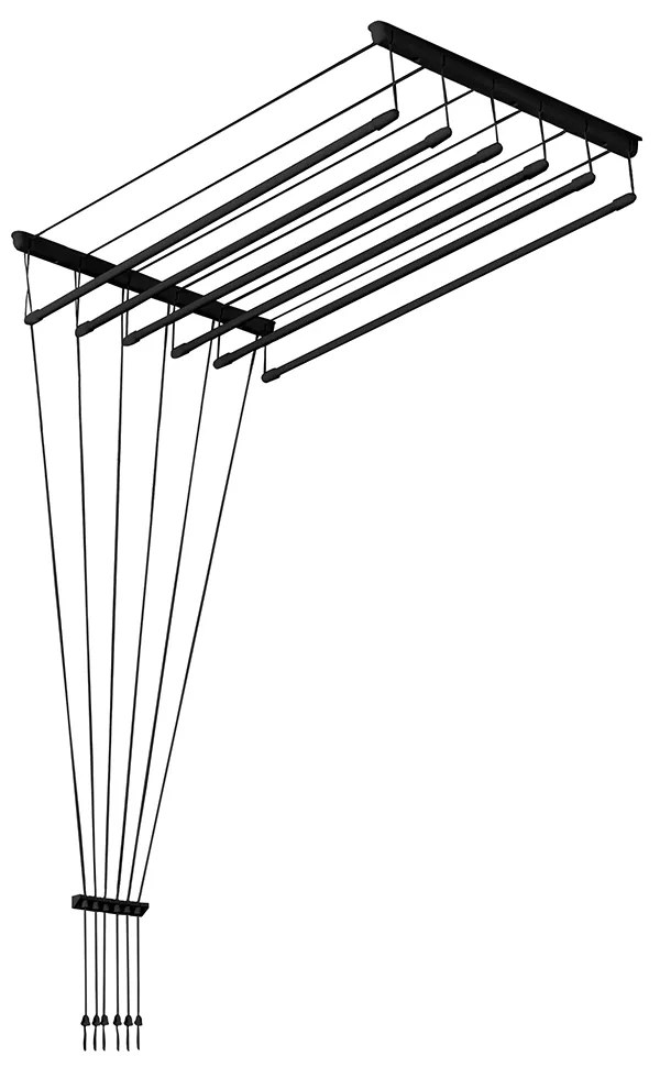 JAKS Stropní sušák na prádlo 6 tyčový černá Délka: 150 cm