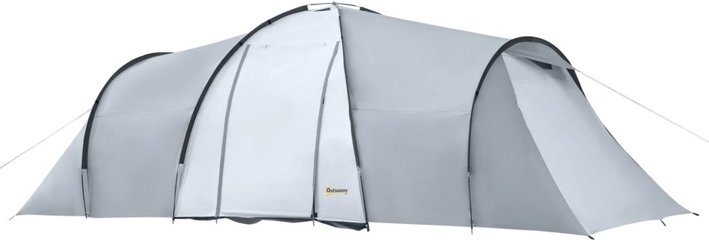 Outsunny Rodinný Stan pro 4-6 Osob Lehce Přenosný kempingový stan s 2 Okny a Vodotěsnou UV-odolnou Taškou na Přenášení pro Turistiku 590x245x193 cm Tm