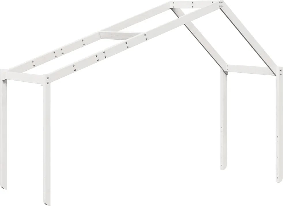 Patrová postel se střechou bílá 80 x 200 cm masivní borovice 3282056