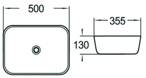 Mexen LUNA umyvadlo, 50x35 CM, bílá, 21635000