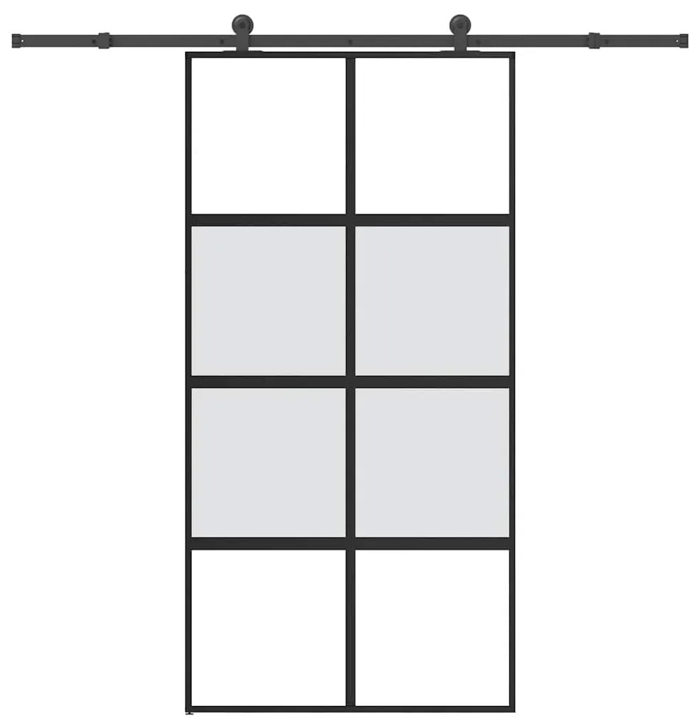 Posuvné dveře s kováním 102,5x205 cm tvrzeného sklo a hliník 3333012