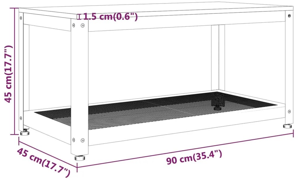 Konferenční stolek Dublin - MDF a železo - 90x45x45cm | šedý a černý