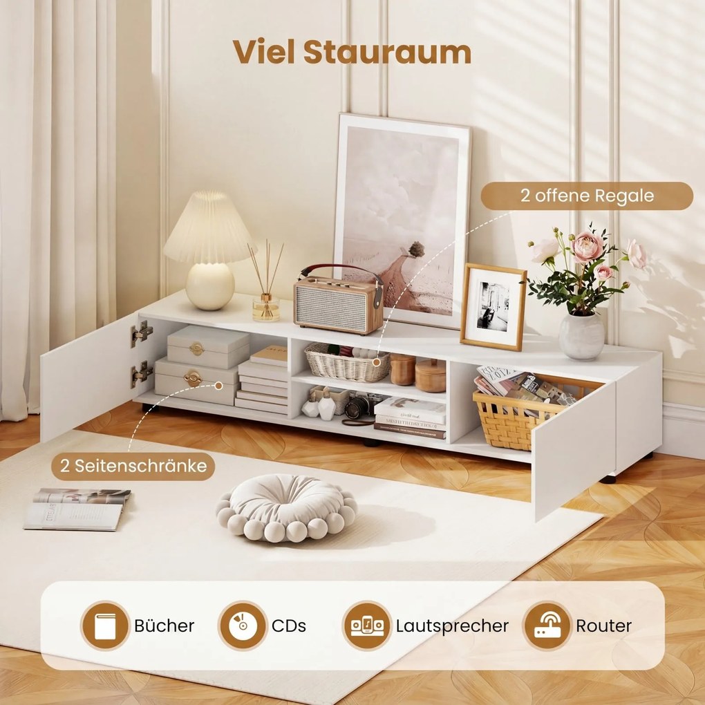 Costway TV skříň TV komoda pro televizory do 70 palce TV s 2 dvířky