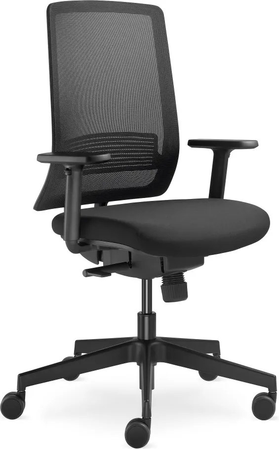 Kancelářská židle LYRA Air s područkami – synchronní mechanika, síť, černá LD Seating