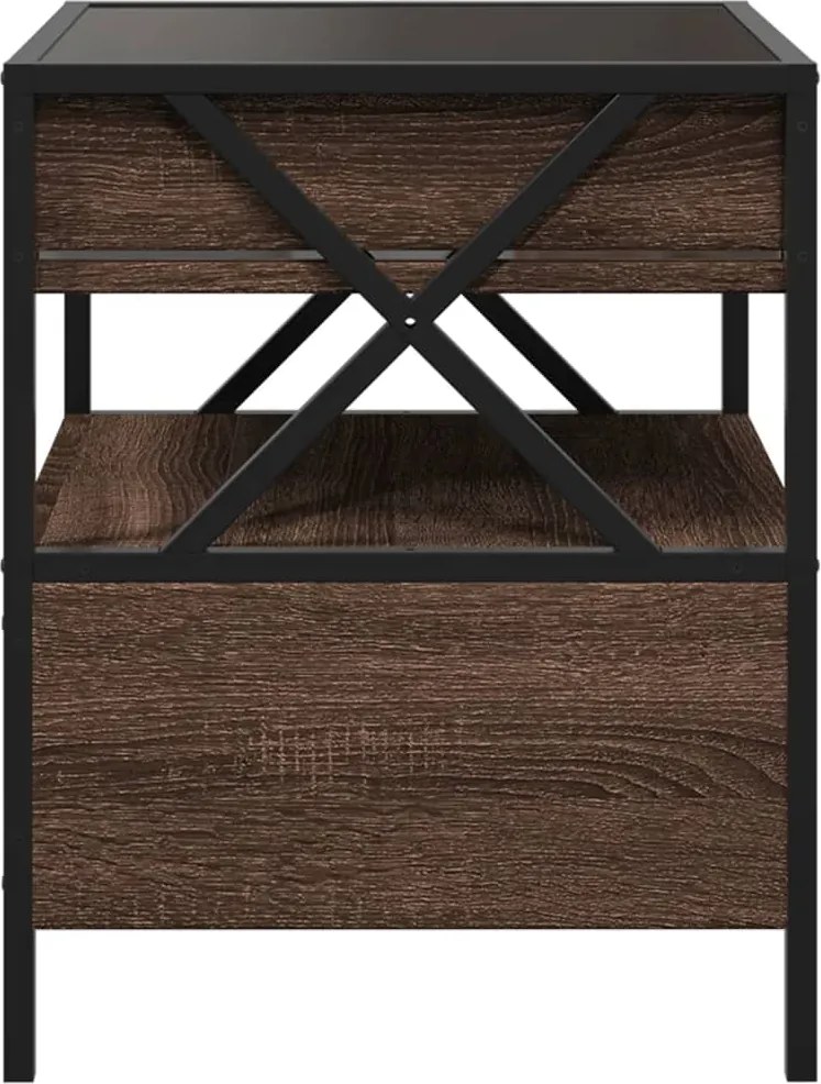 Noční stolek s Infinity LED hnědý dub 40 x 40 x 51 cm 3284105