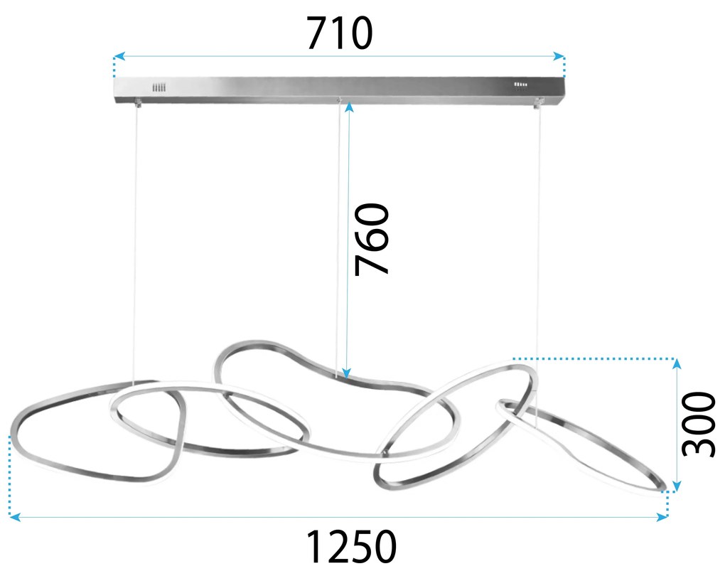 Toolight Lampa LED stropní přívěsek APP1054-CP