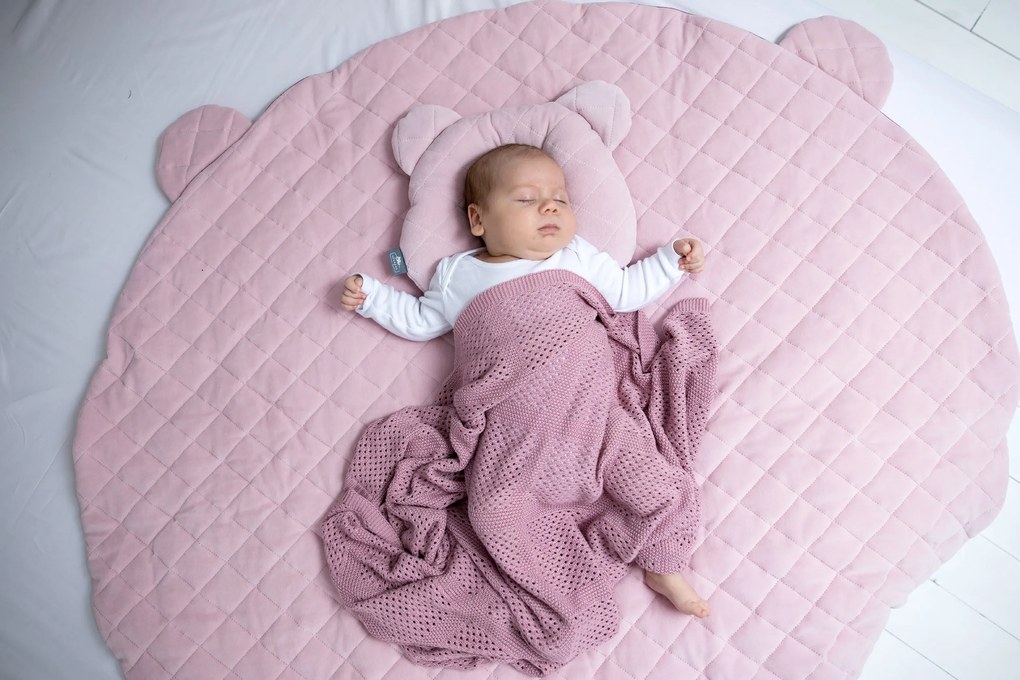 Sleepee Fixační sametový polštář ROYAL BABY pro miminko pískový