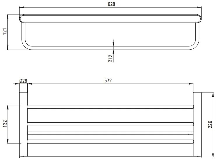 Deante Round příslušenství, nástěnná polička žebříková, zlatá matná, DEA-ADR_R531