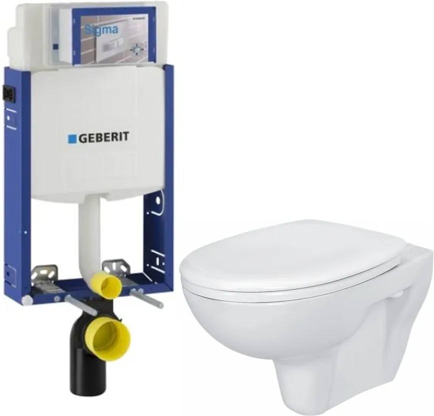AKCE/SET/GEBERIT - SET Kombifix KOMBIFIX ECO pro závěsné WC, nádržka UP 320 bez Ovládací desky + WC CERSANIT PRESIDENT + SEDÁTKO 110.302.00.5 PR1