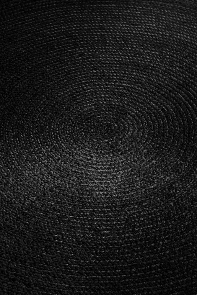 Černý oboustranný/ručně tkaný jutový kulatý koberec ø 200 cm Braided – Hanse Home