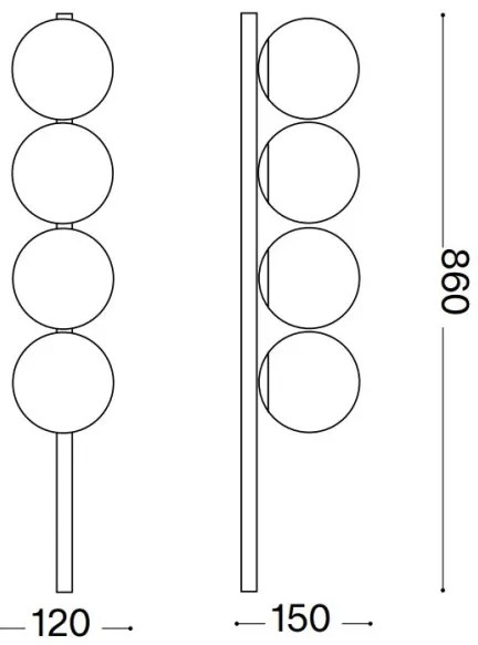 Ideal Lux - LED Stropní svítidlo BINOMIO 4xG9/3W/230V černá