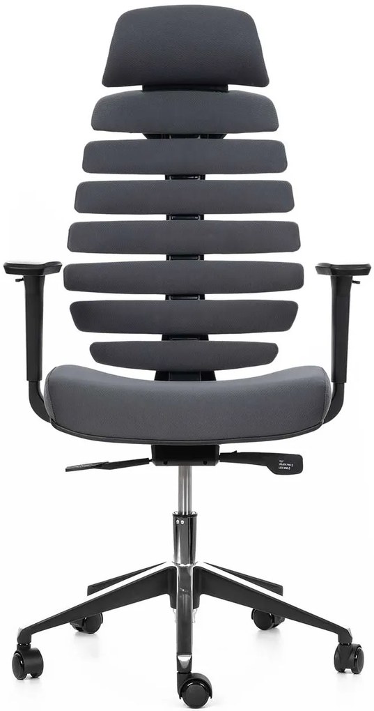 MERCURY Ergonomická kancelářská židle LOMAX - šedá látka / nosnost 150 kg
