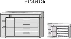 Komoda Redondo, dub bahenní/dub černý