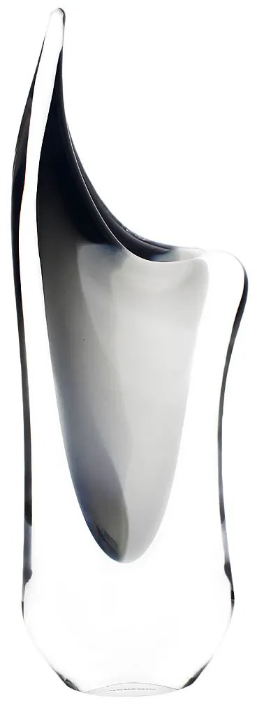 Skleněná váza hutní 04, opálově bílá a kouřově černá, 29 cm | České hutní sklo od Artcristal Bohemia