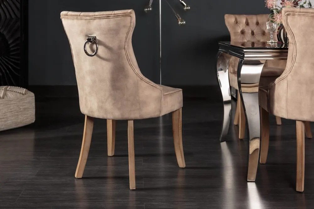 Designová židle Queen samet kávová
