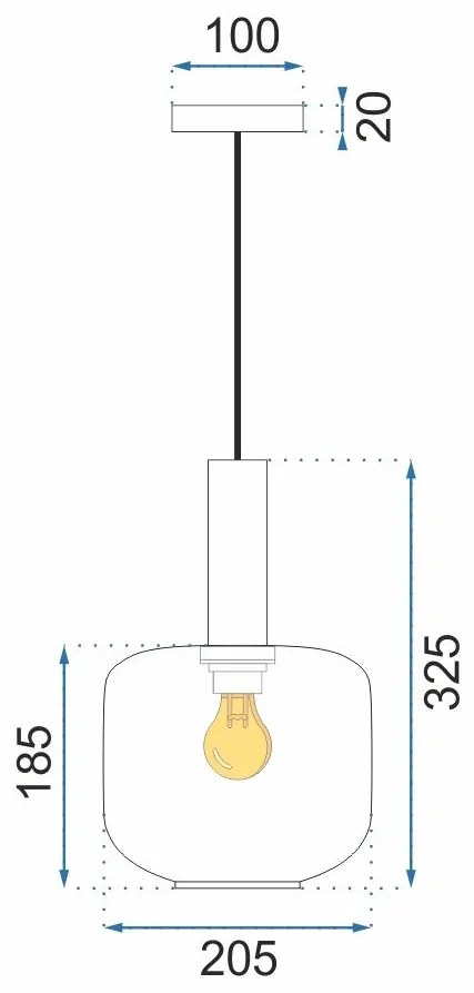 Toolight Rea, Skleněné závěsné stropní svítidlo APP462-1CP Green, OSW-00592