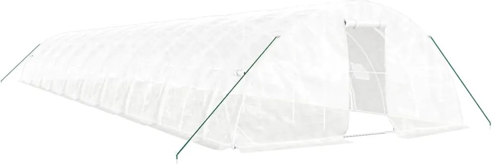 Skleník s ocelovým rámem bílý 100 m² 20 x 5 x 2,3 m 3188102